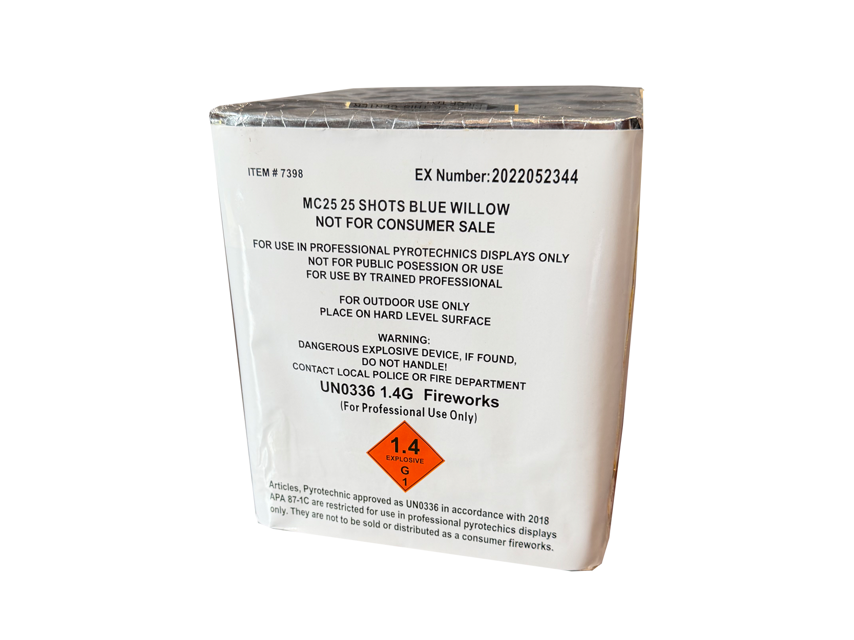 25 SHOT BLUE WILLOW PROFESSIONAL USE ONLY – Big Fireworks